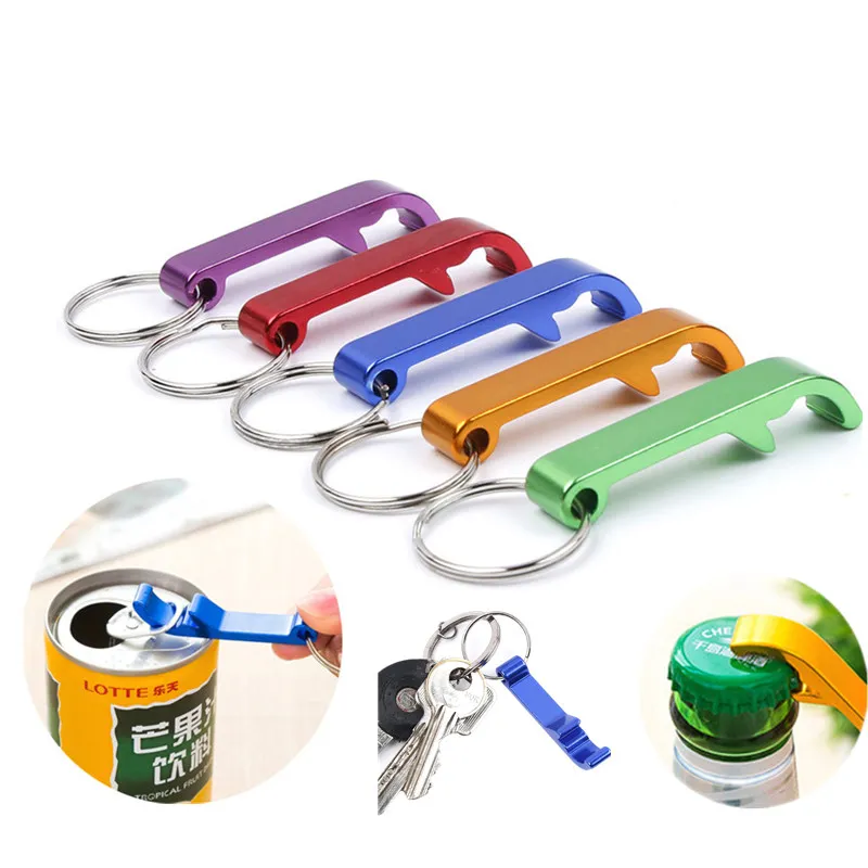 Portable 4 In 1 Bottle Opener Key Ring Chain Keyring Keychain Metal ...