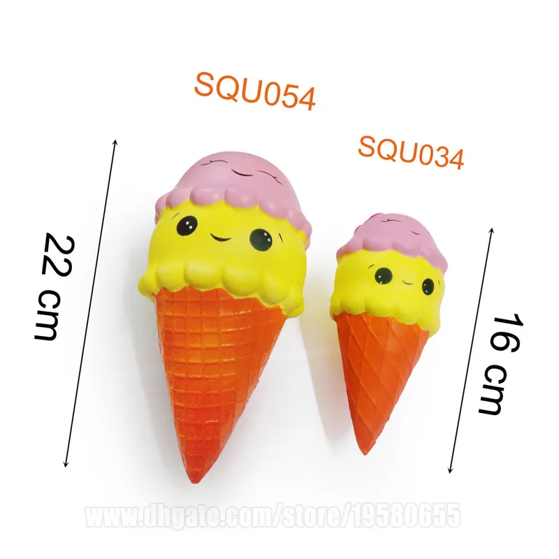 16cm Jumbo Squishy Ice Cream Cone Lächeln Squishies Große Duft Slow ...