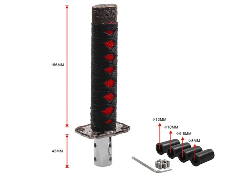 Samurai Sword Gear Shift Knob Shifter - Universal 2024 Black & Red ...