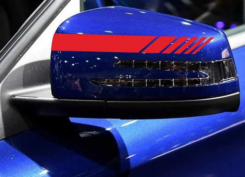 Universal Auto Rearview Mirror Decal Stripes Set Exterior Side Sticker ...