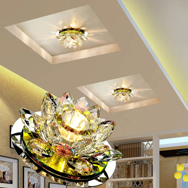 Light De Plafond À LED Crystal Moderne 3W AC90 260V Lotus Pumpkin ...