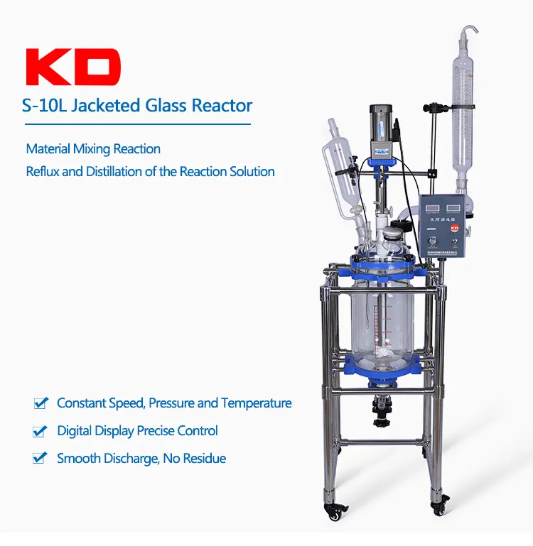 Wholesale 10L Glass Reactor Condensor With Dropping Flask And Stirrer ...