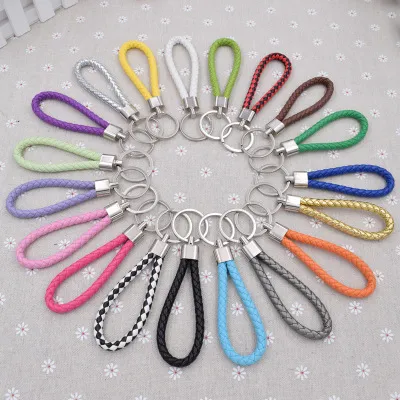 Handmade Leather Rope Keychain - Woven Keyring for Car Keys, Bags ...