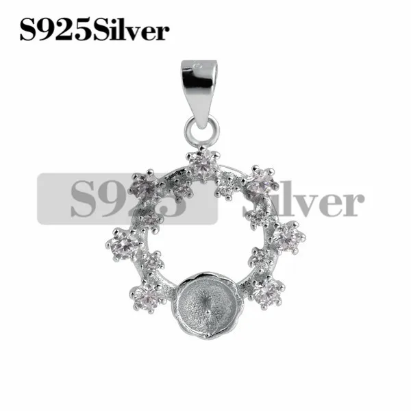 DHgate.com:925 Sterling Silver Pearl Pendant Settings with Cubic ...