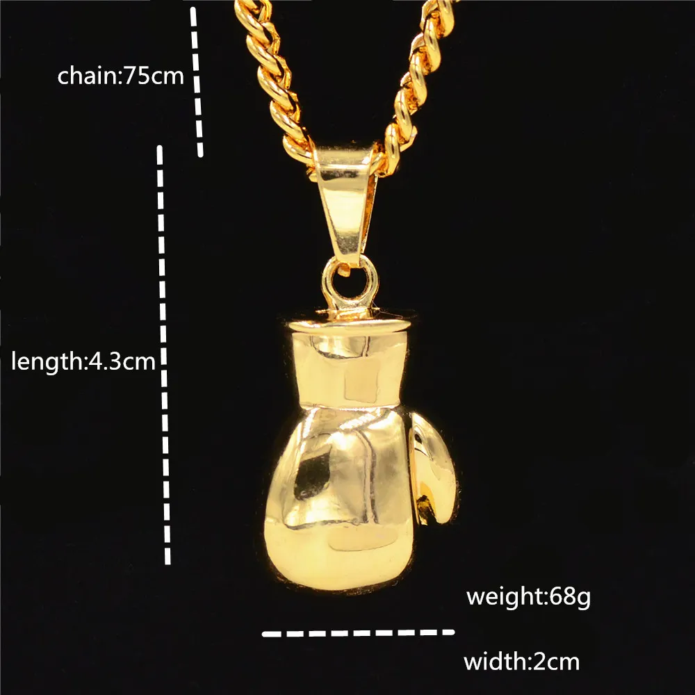 Fighting Sports Boxing Gloves Pendant Necklace Gold Alloy Boxing Glove ...