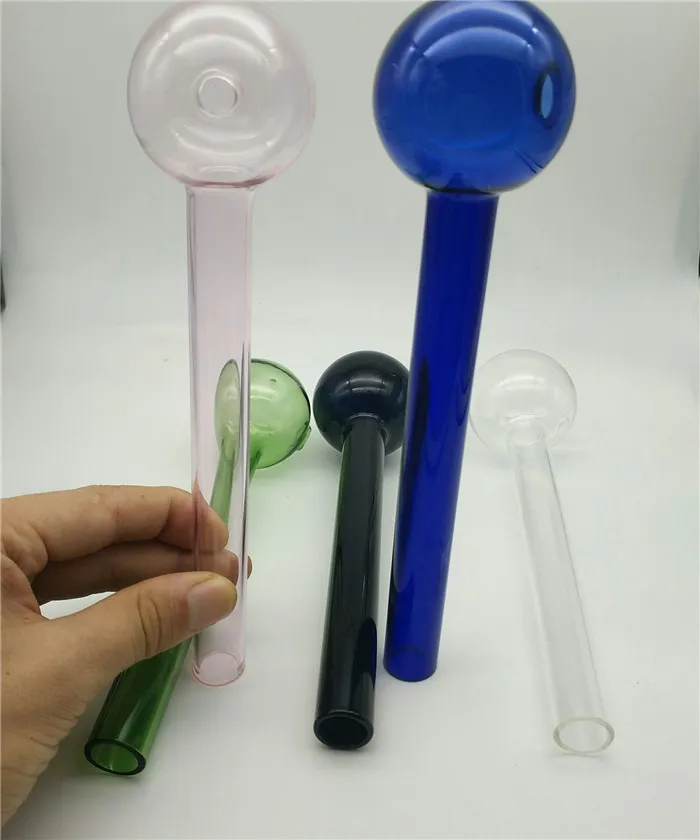 20CM Straight Glass Pyrex Oil Burner Pipe Clear Glass Smoking Tobacco Glass Tube Bubbler ...