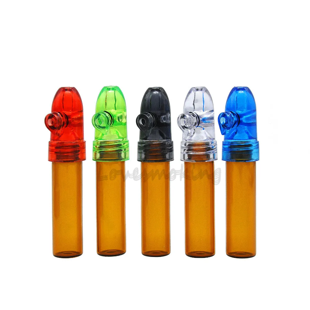 Snuff Bullet Dispenser By Brown: Clear Glass Bottle With Acrylic Rocket ...