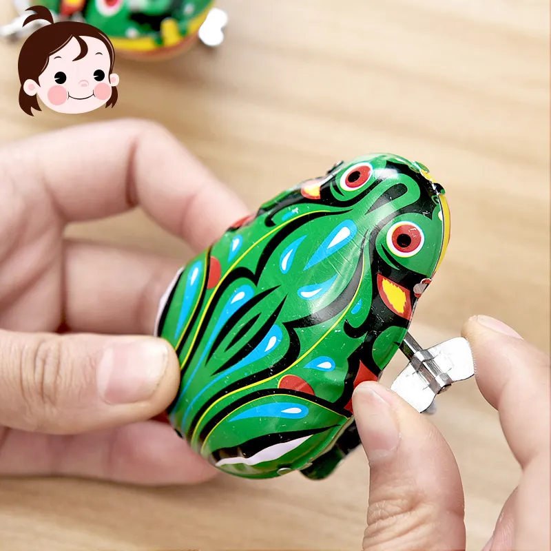 Nostalgic Tin Frog Toy - Classic Jumping Frog for Kids, Vintage Wind-Up ...