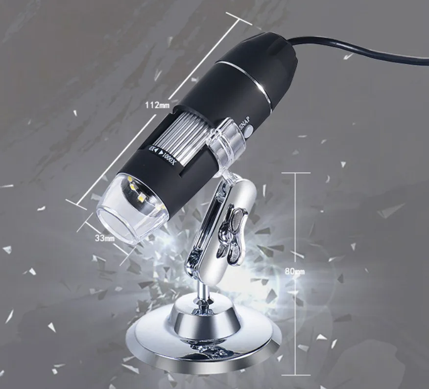 1000 Veces Microscopio De Mano HD, Microscopio Electrónico USB ...
