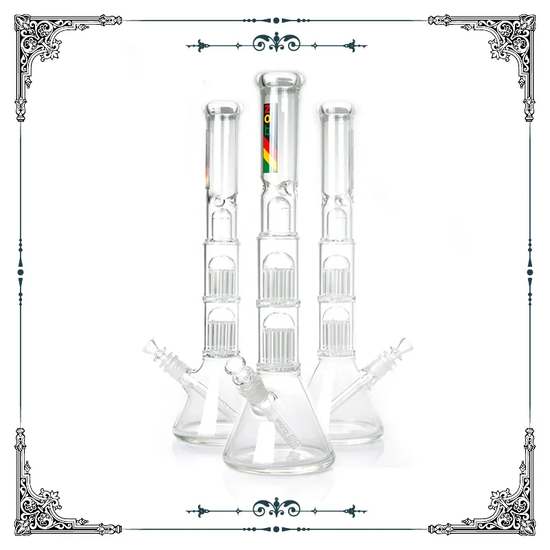 ZOB Glass Big Bongs Double 10 Arm Tree Perc Beaker Bong Tech Bongs ...