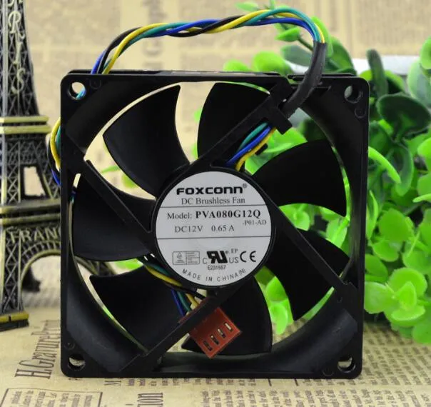 Foxconn PVA080G12Q 12V 0.65A 4 Pin PWM CPU 12v Fan With Large Air ...