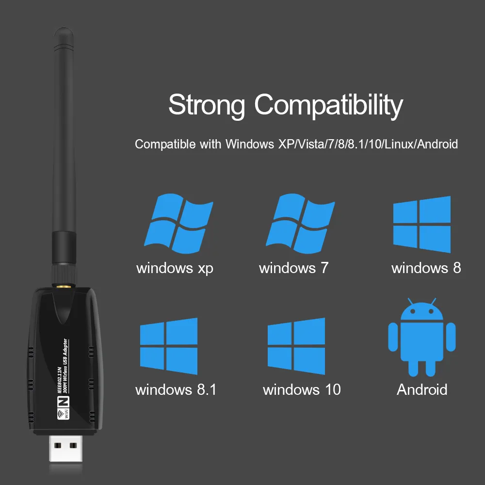 DHgate.com:Mini USB Wifi Adapter Antenna Wi-fi Network Card Lan Wireless Network Card Dongle ...