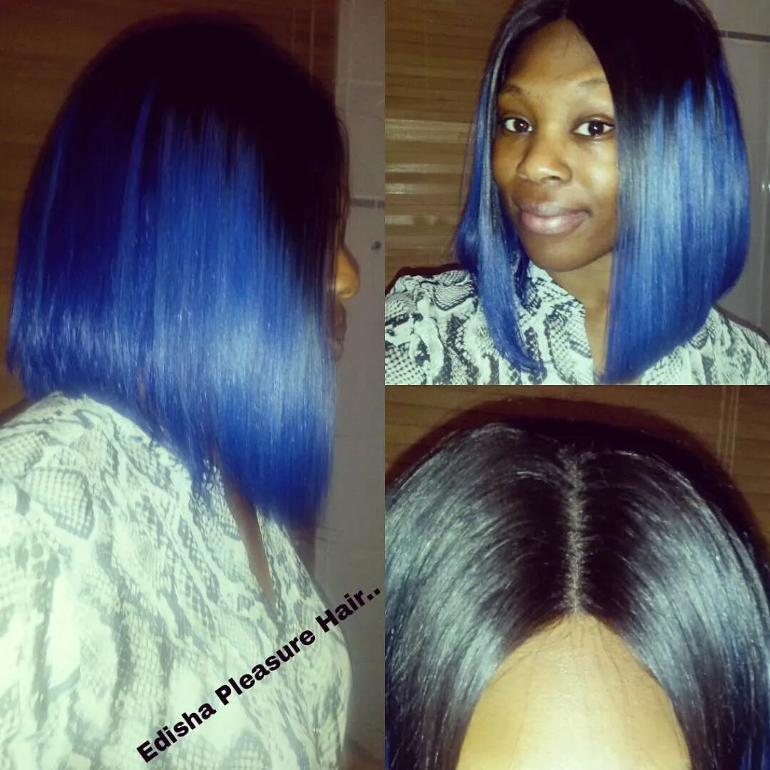 Blue Ombre Bob Weave