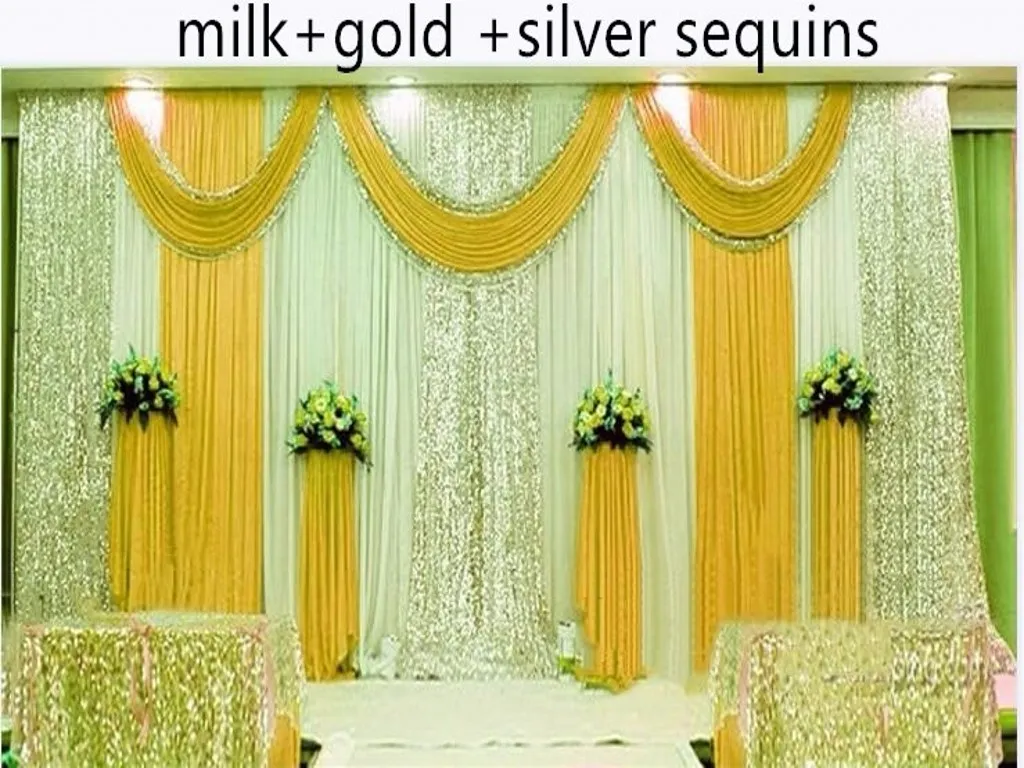 Wedding Backdrop Swag With Mother Of Pearl Beads And Sequins Edge 3m X ...
