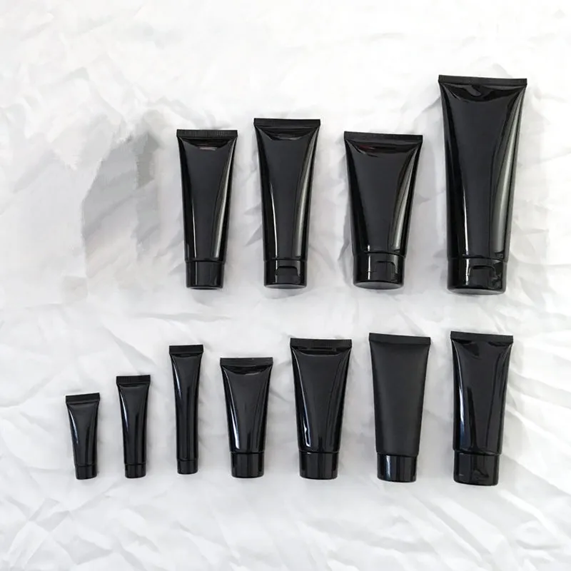 Cosmetic Squeeze Tubes, Black Empty PE Plastic Soft Hose, Lotion Tube ...