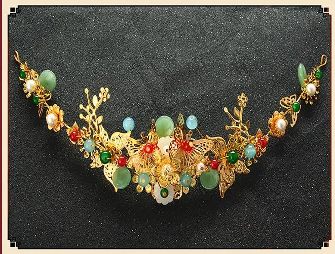 Chinese Style Wedding Bride Headdress Costume Hair Barrette Fazan ...