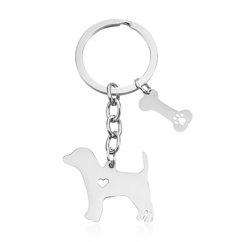 DHgate.com:Stainless Steel Beagle Dog Keychain, Silver Pet Paw Keyring ...