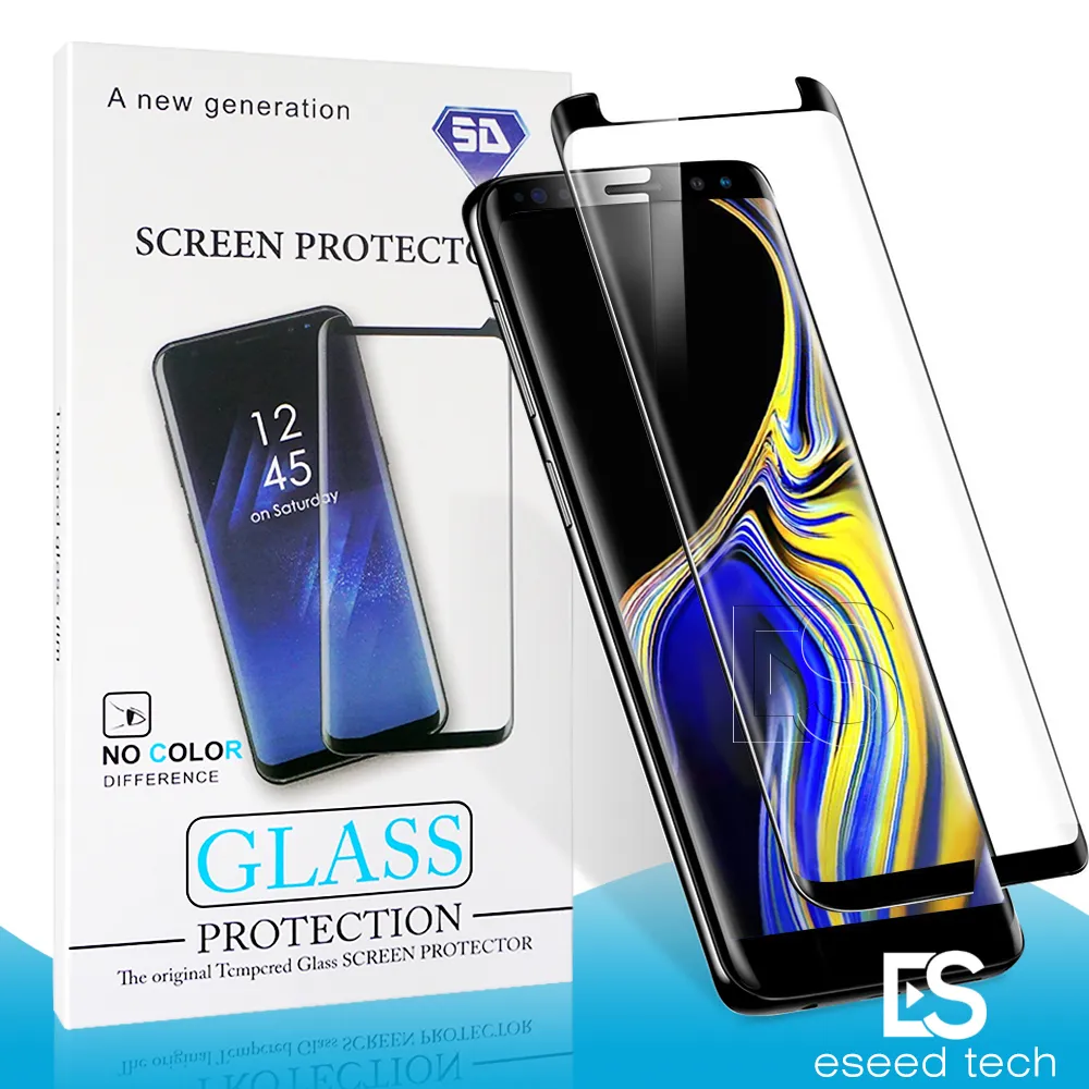 3D Curved Edge Tempered Glass Screen Protector For Samsung Galaxy S9/S8 ...