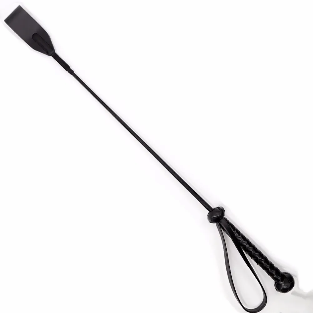61cm Leather Rod Whip Lash Strap Flog Spanking Wand Slap Flap Beat