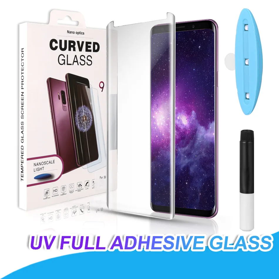 Uv Tempered Glass For Samsung Note 10 S9 Plus S7 Edge 5d Full Liquid