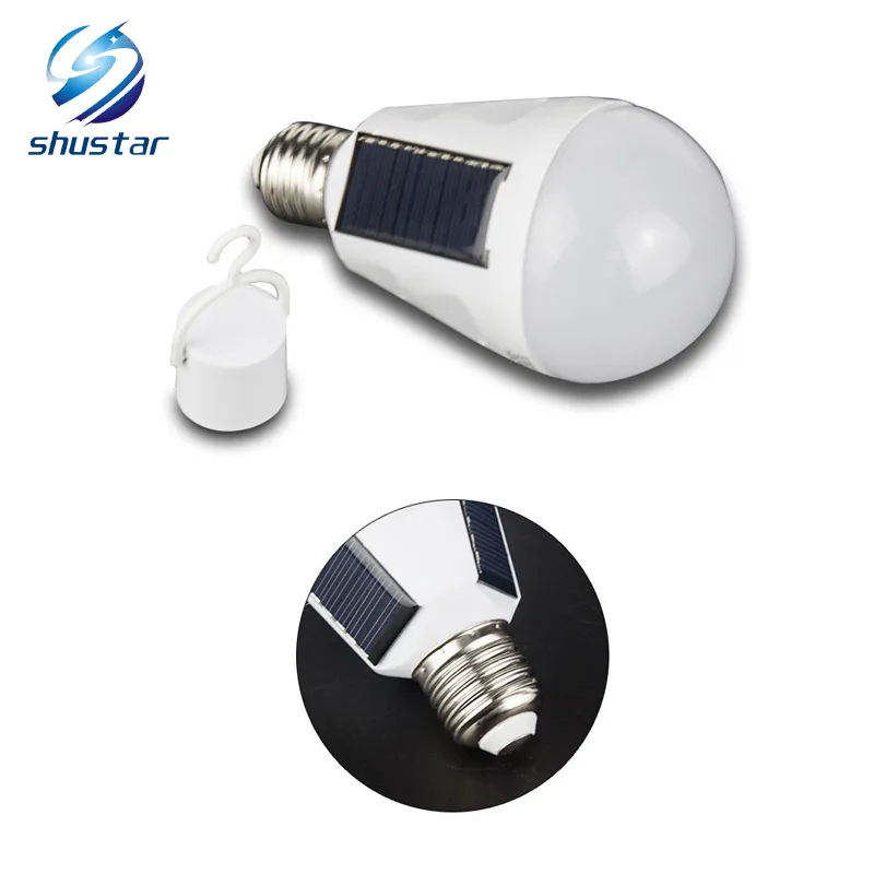 Portable Solar Lamp, Intelligent Rechargeable LED Bulb 7W/12W AC85 265 ...