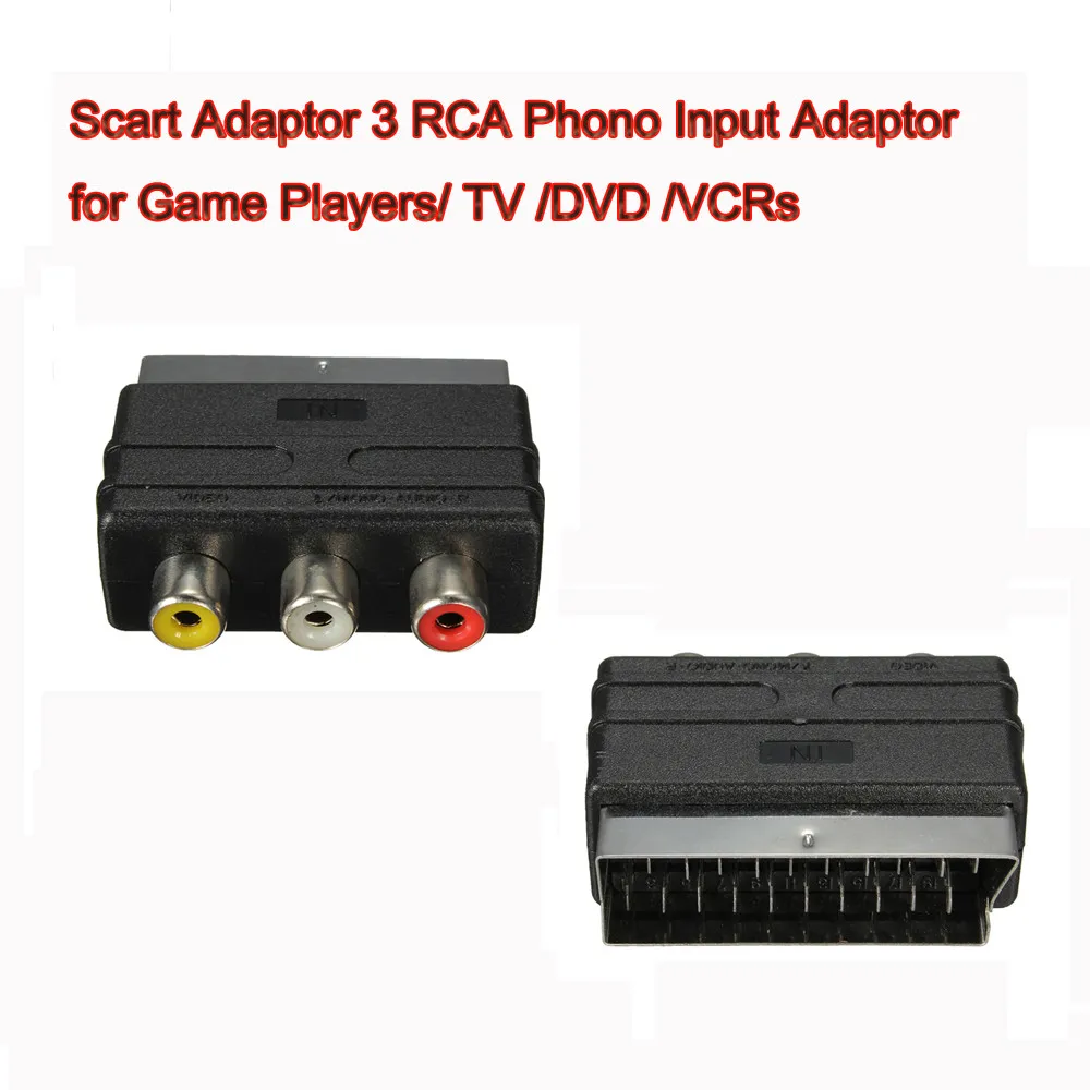 Scart Male Plug A 3 RCA AV TV Audio Audio Video Adapter Para ...