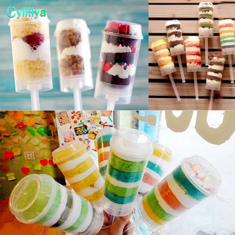 Plastic Push Up Pop plastic cupcake containers with Lids for Wedding ...