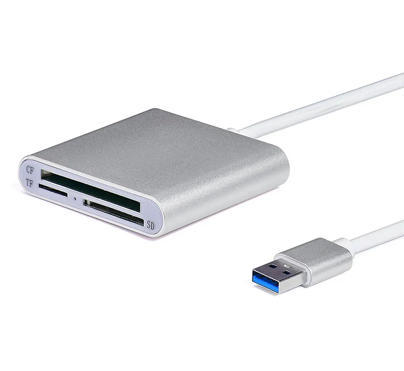 3-in-1 USB 3.0 Card Reader: SD, Micro SD, CF - High-Speed Memory Card ...