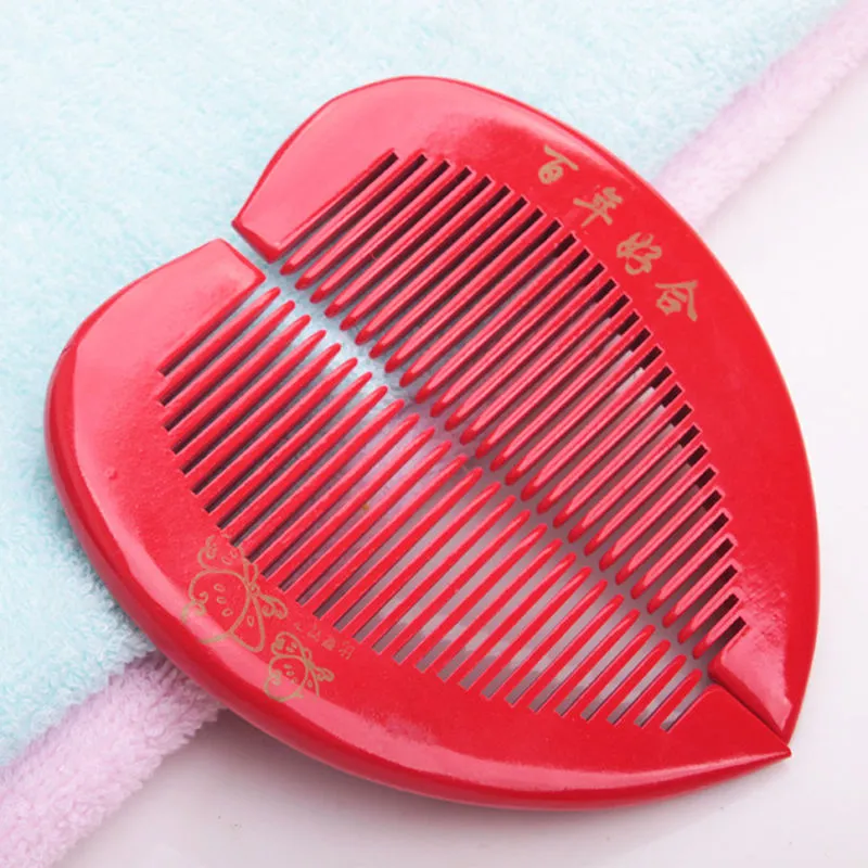 Wedding Supplies Red Heart Shaped Hair Comb Romantic Bride Hair ...