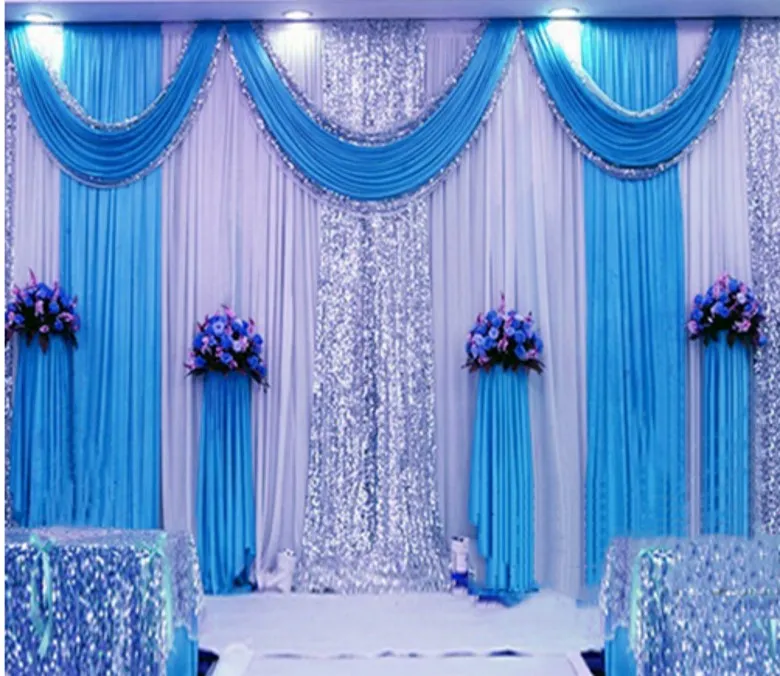 Wedding Backdrop Swag With Mother Of Pearl Beads And Sequins Edge 3m X ...