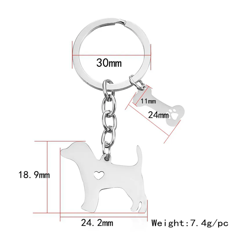 DHgate.com:Stainless Steel Beagle Dog Keychain, Silver Pet Paw Keyring ...