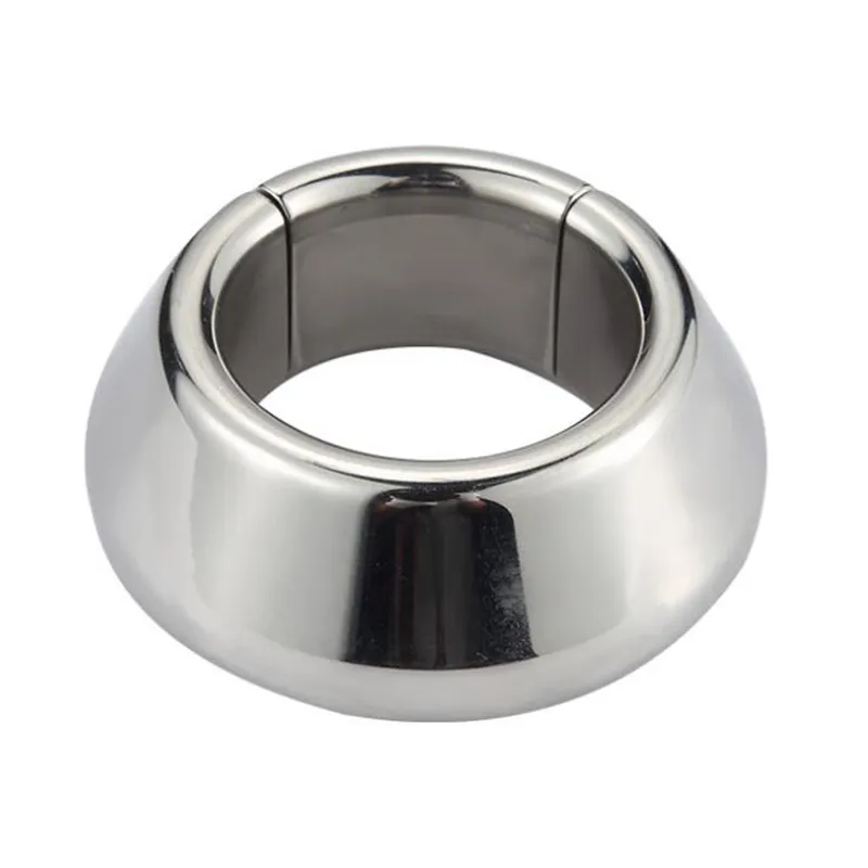 Magnetic Lock Stainless Steel Scrotum Pendant Ball Stretchers Cock Ring
