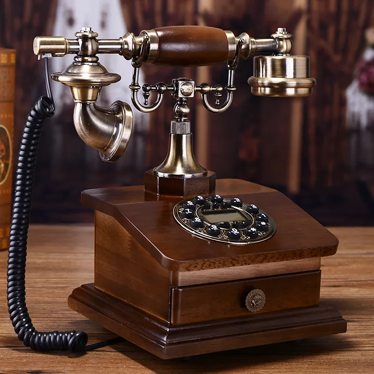 Telefone Europeu De Madeira Maciça Antigo Antique Telefone Retro Casa ...