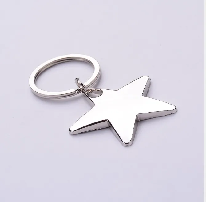 Novelty Star Shaped Keychains Metal Keyrings With Custom Logo For ...