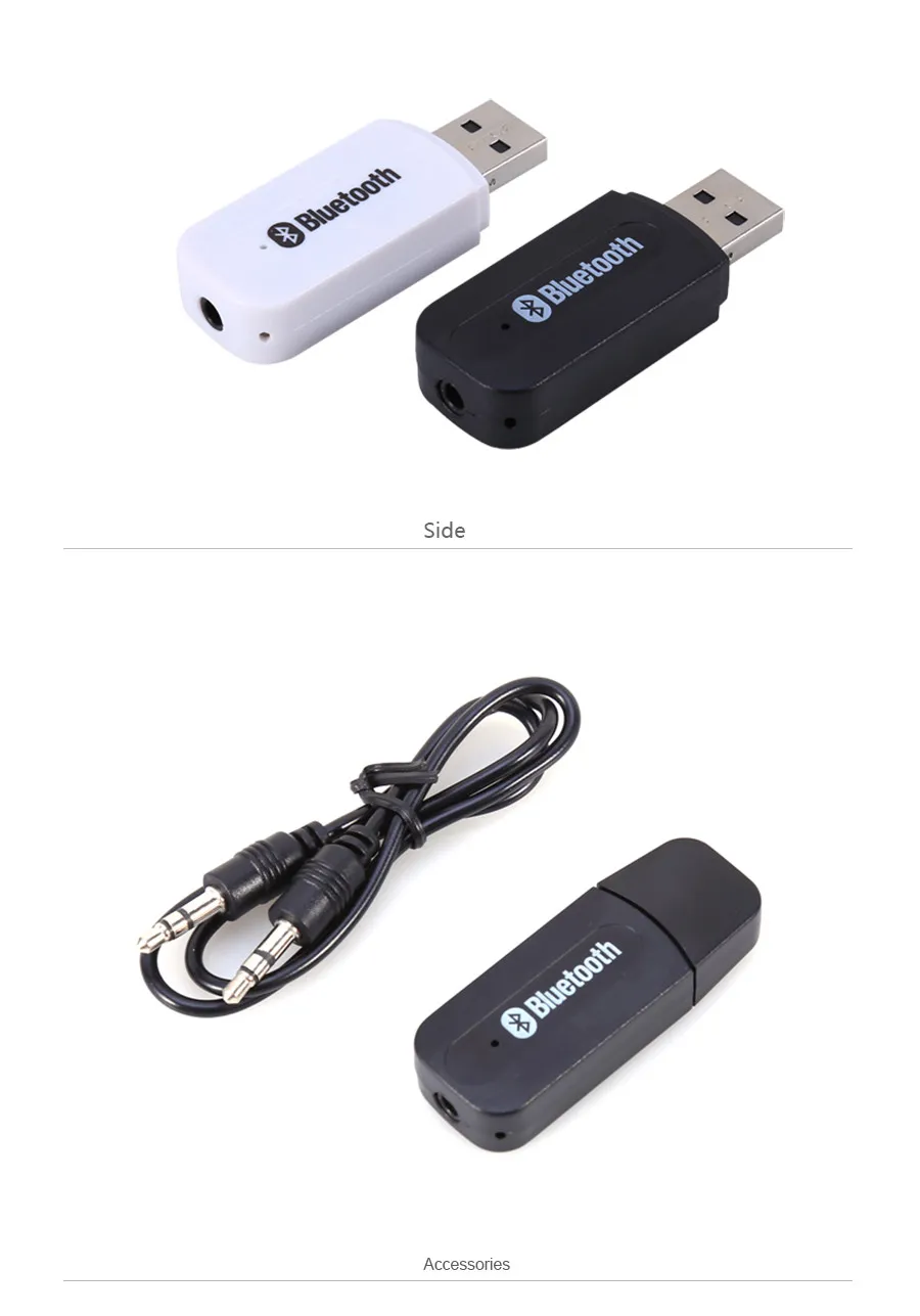 3.5mm Jack USB Wireless Bluetooth Music Audio Receiver Dongle Adapter ...