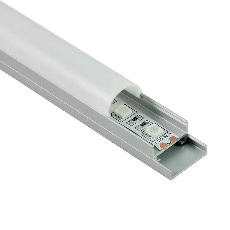 Domed LED Strip Aluminum Profile Half Circle Cover With Plate For Wall ...