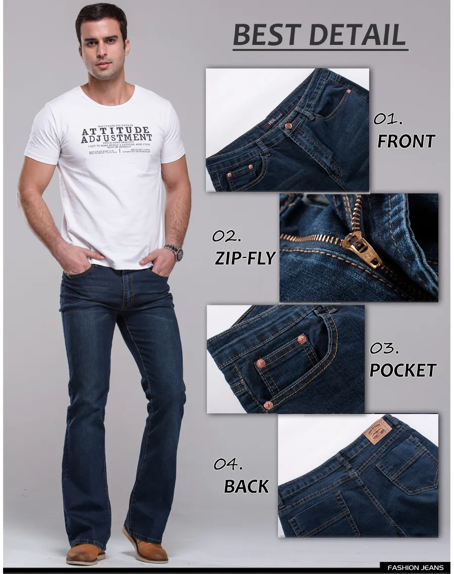 Mens Boot Cut Jeans Slim Fit Stretch Casual Classic... From Ruiqi03 ...