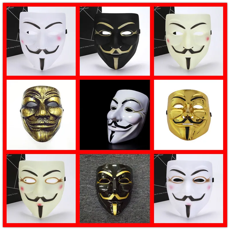 V Vendetta White And Yellow Masquerade Mask Co For Adults Perfect For ...