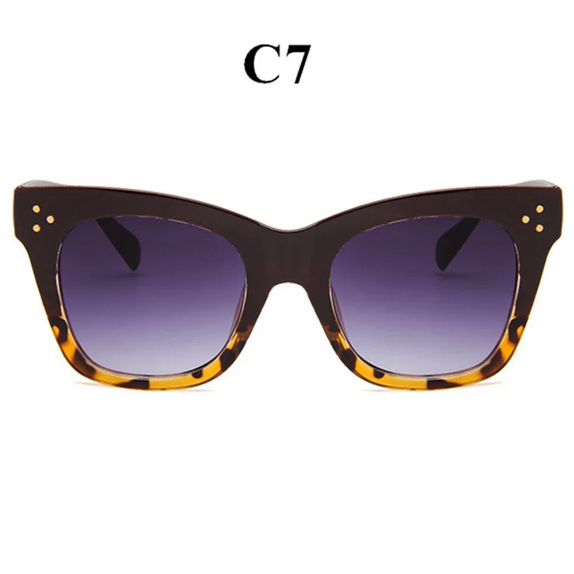 Oulylan Vintage Cat Eye Square Cat Eye Sunglasses For Women Oversized