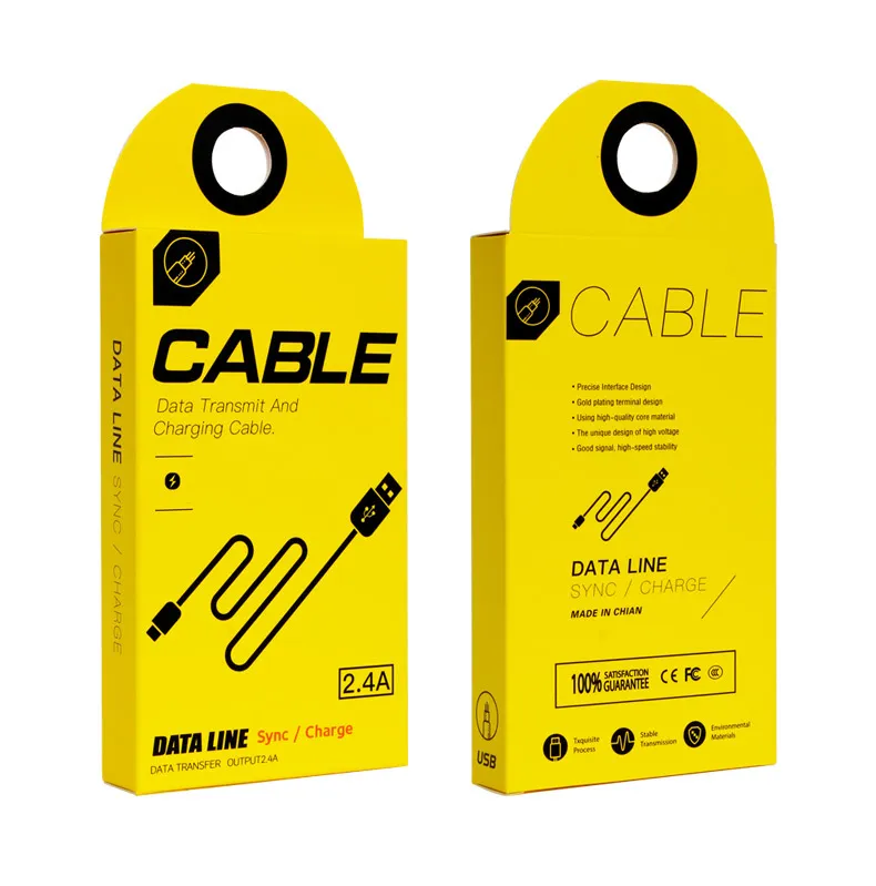 Cable Packaging Box Set Colorful Paper Boxes For 2m USB Data Cables ...