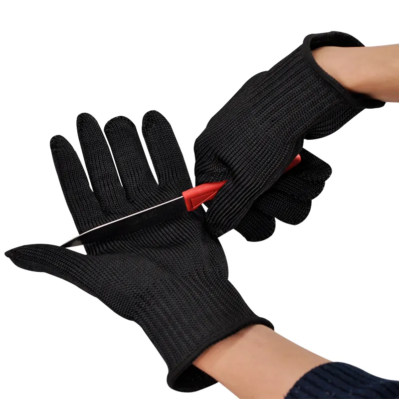 One Pair Stainless Steel Wire Safety Gloves: Butcher Anti-Cutting Work ...