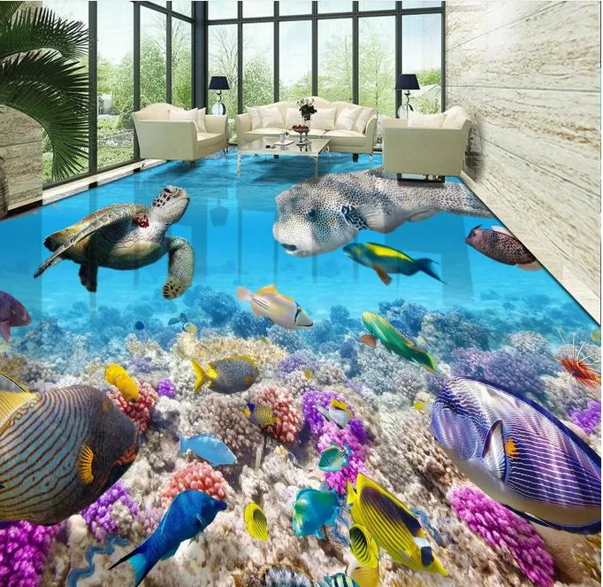 Three Dimensional Floor Tiles Underwater World... From Wallpaper2017 ...
