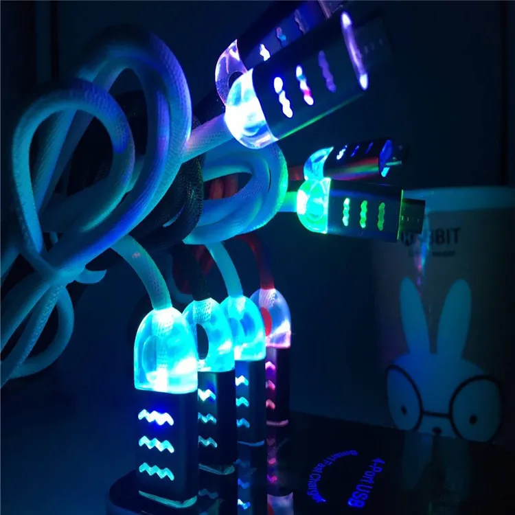 High Speed Micro USB LED Visible Light Cable 1m 3ft Charge Data Sync ...