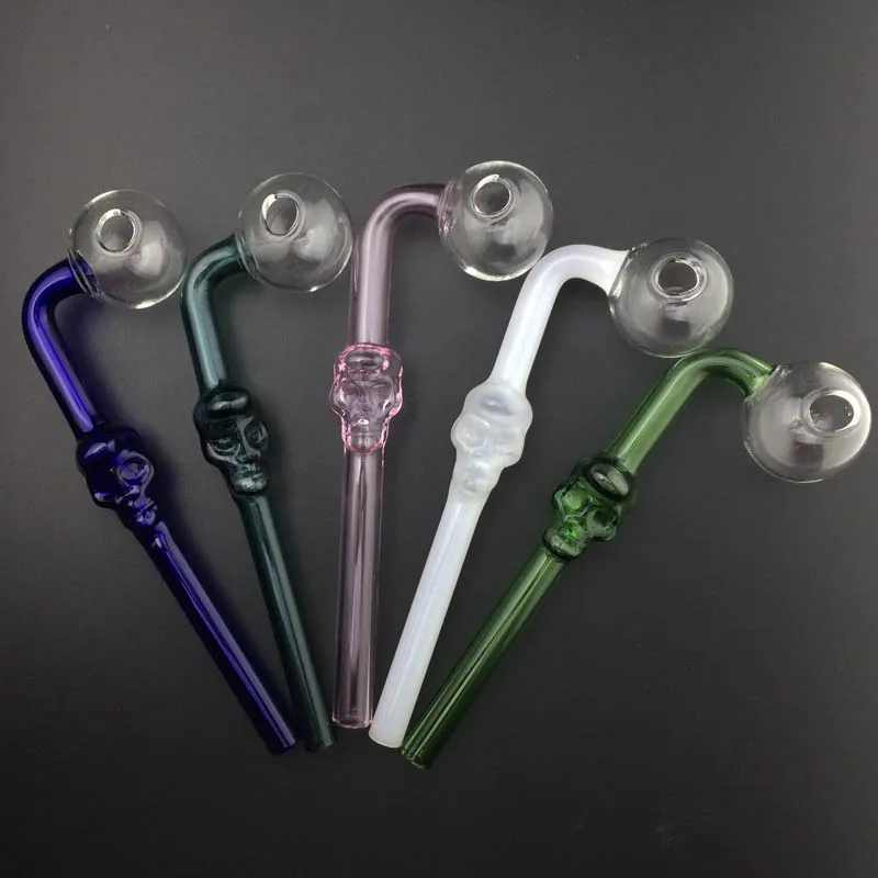 Pyrex Oil Burner Pipes: 14cm Colorful Glass Smoking Pipe With Skull ...
