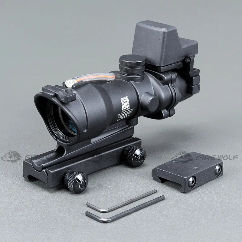 Trijicon ACOG 4X32 Optic Scope Riflescope CAHEVRON Reticle Fiber Green ...