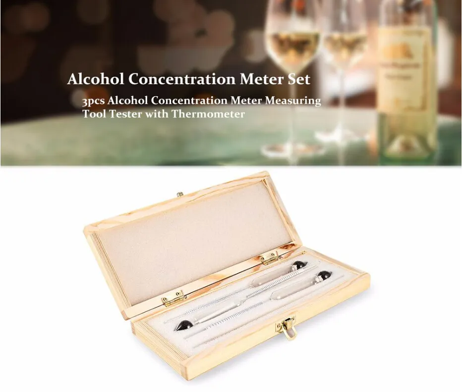 Wholesale Vintage Alcohol Meter Set With Thermometer Wine Alcohol ...