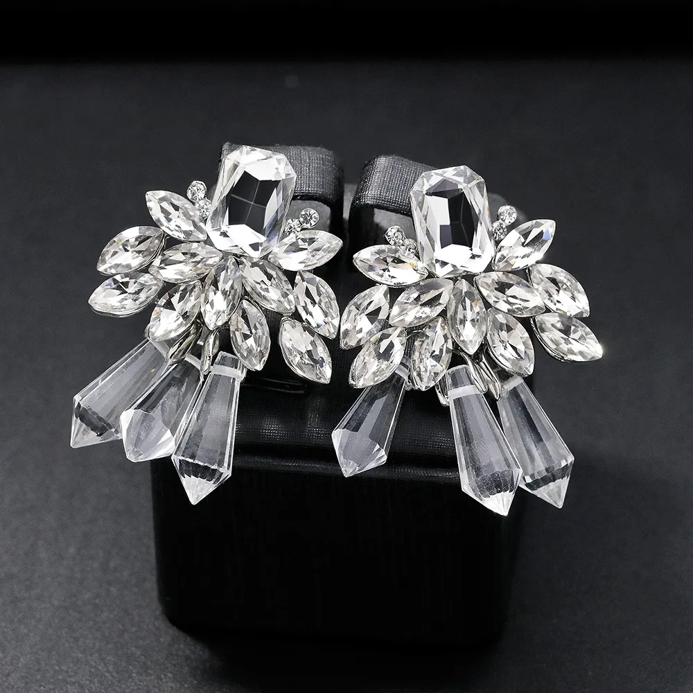 Sparkling Crystal Bridal Earrings: Rhinestone Studs for Weddings, Prom ...