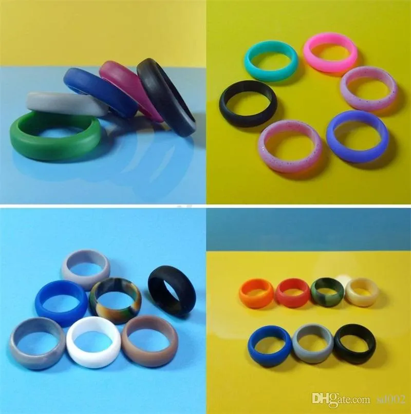 Stylish Unisex Round Silicone Gel Rings In Multi Colors Perfect Plastic ...