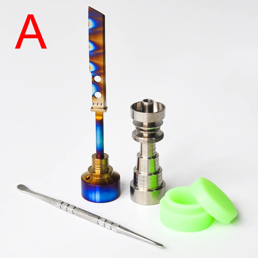 Titanium Dab Nail Tool Set: 6 In 1 Domeless GR2 Titanium Nails For ...