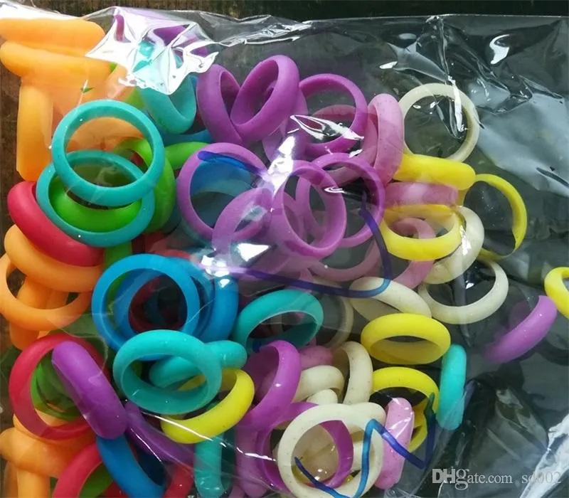 Stylish Unisex Round Silicone Gel Rings In Multi Colors Perfect Plastic ...